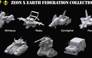 cgtrader - Gundam Zeon X Earth Federation Space military Collection ...